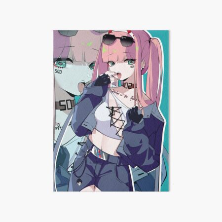 "Kawaii 002 / Cute Zero Two Darling in the Franxx" Art Board Print by ...