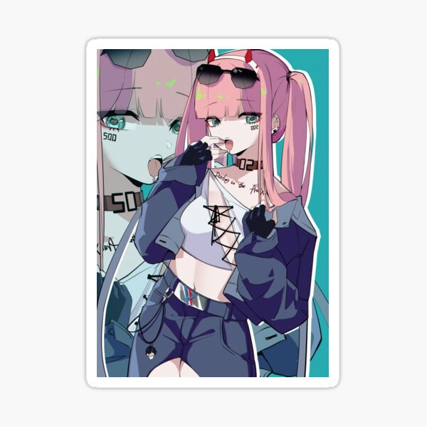 "Kawaii 002 / Cute Zero Two Darling in the Franxx" Sticker by ...