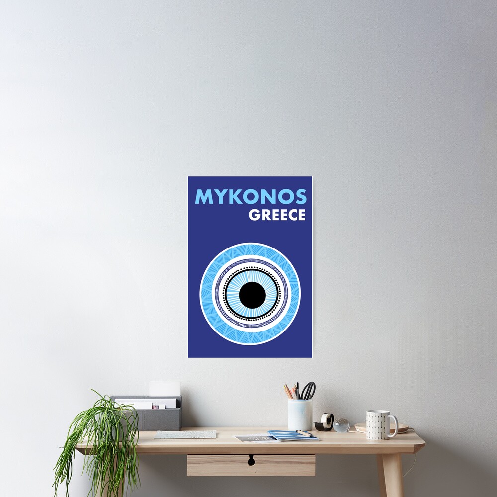 "preppy MYKONOS Greece art " Poster by elizabethpivec | Redbubble