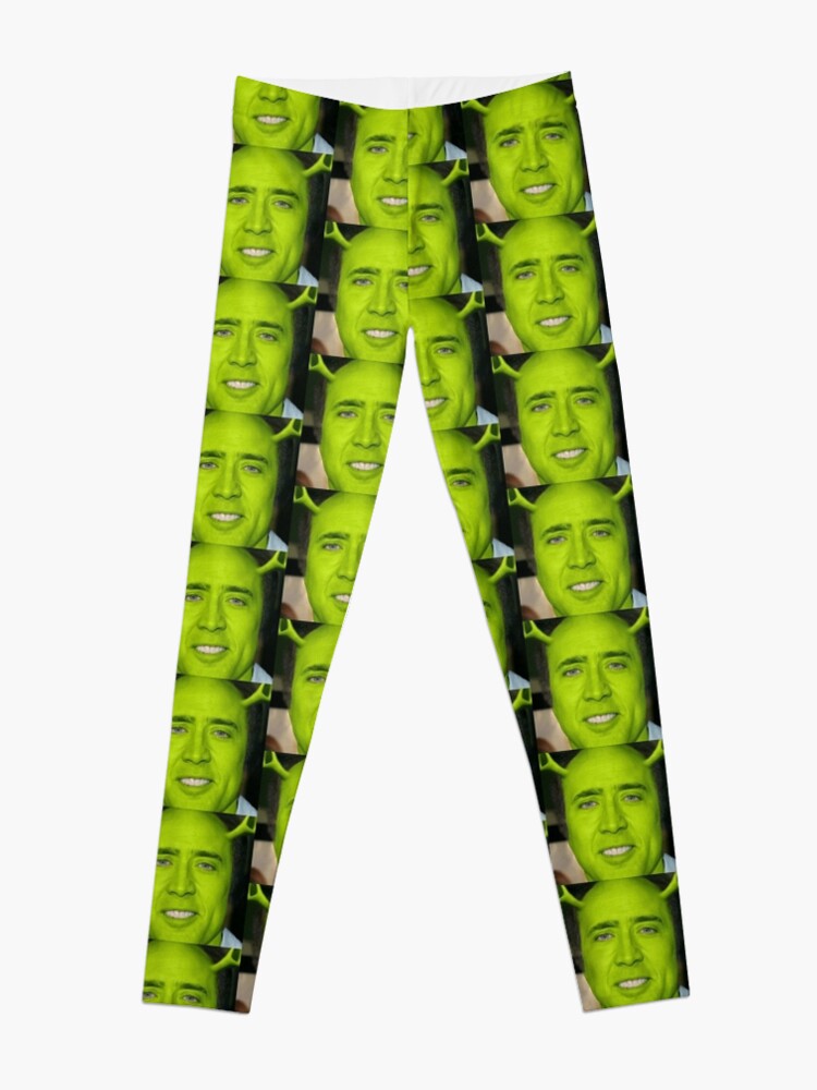 Redbubble Nicolas Cage Shrek Nicolas Cage Leggings