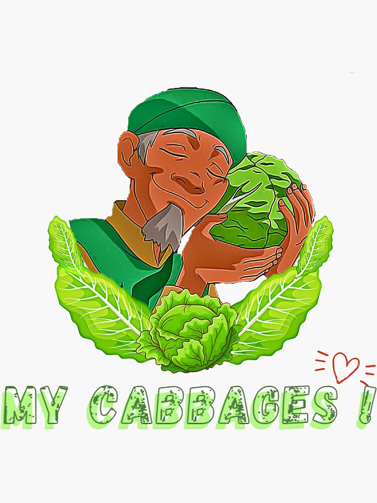 "The Cabbage Guy T-shirt" Sticker by ThisaraDewg | Redbubble