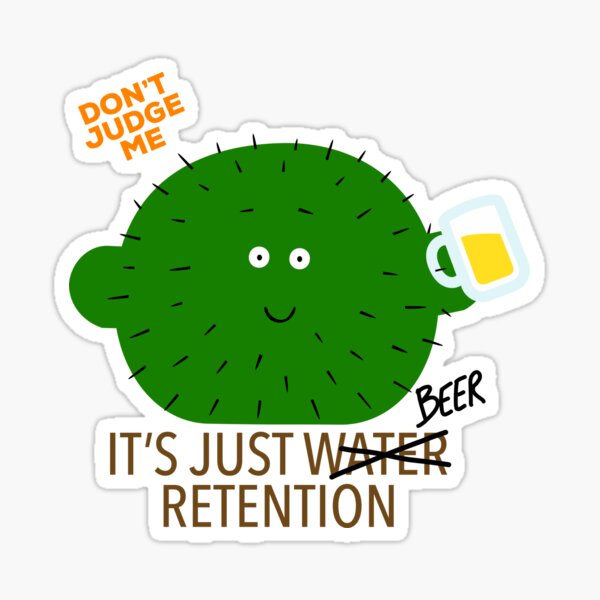 "Water Retention - big cactus" Sticker by gbtee | Redbubble