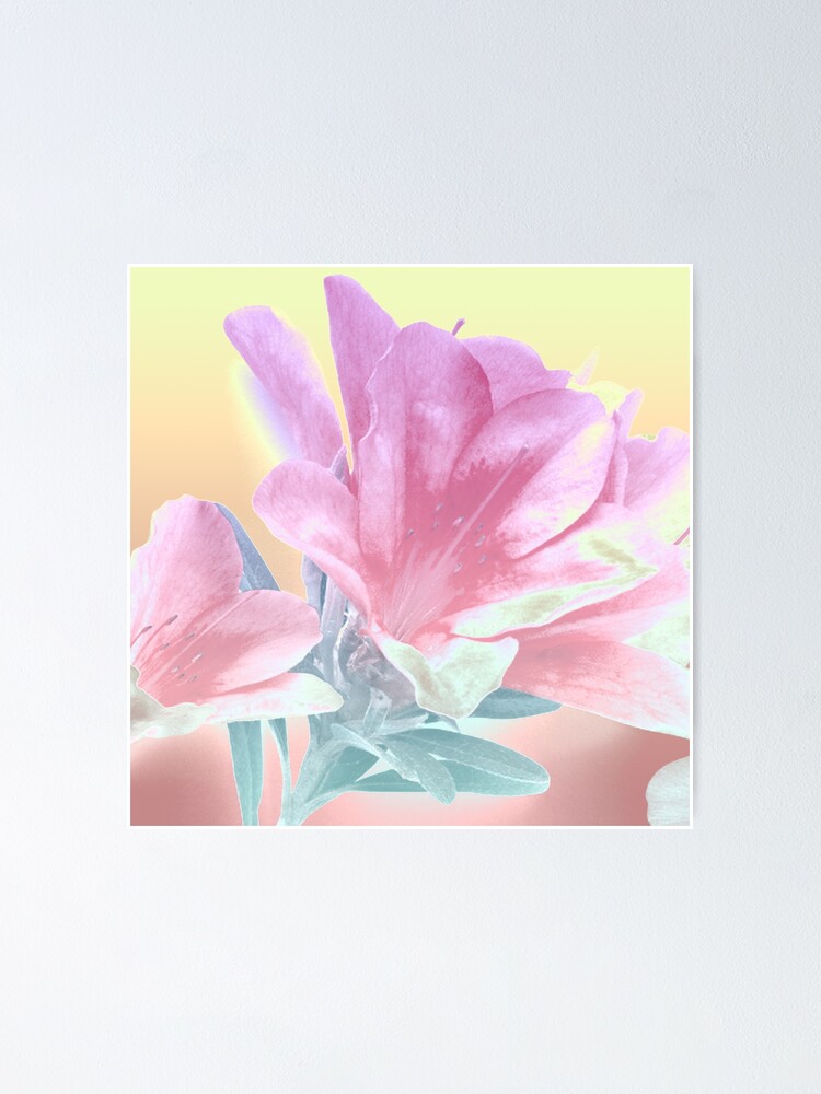 "Colorful Large Pastel Retro Flowers Vintage Color" Poster for Sale by ...