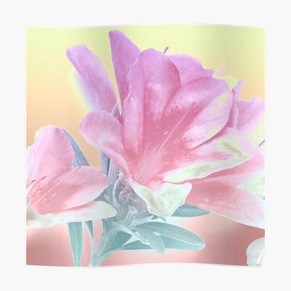 "Colorful Large Pastel Retro Flowers Vintage Color" Poster for Sale by ...