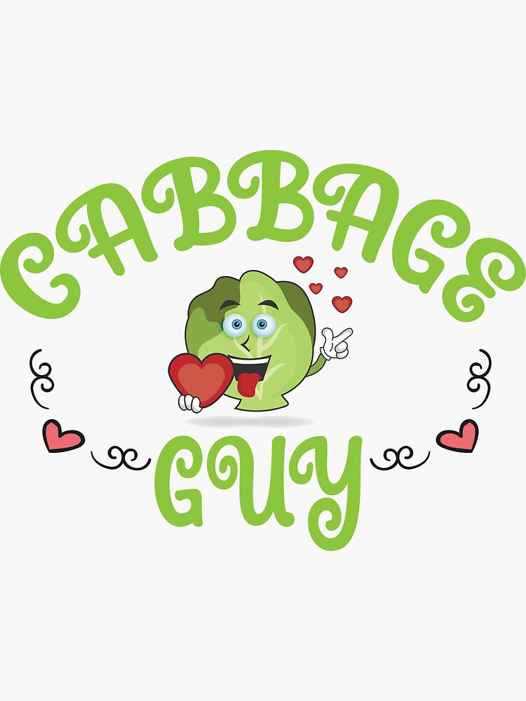 "Cabbage Guy| cabbage guy designs" Sticker by farshad01 | Redbubble