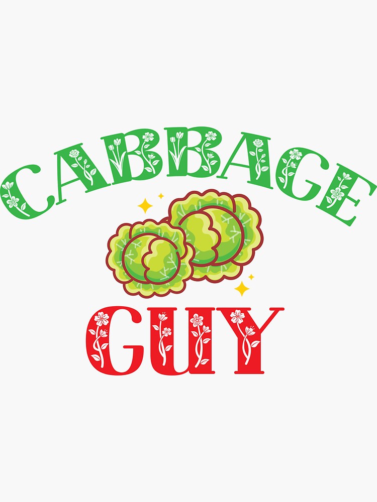 "Cabbage Guy| cabbage guy designs" Sticker for Sale by farshad01 ...