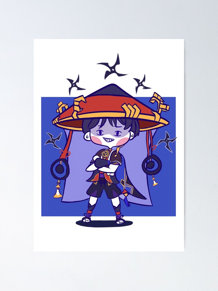 "Chibi Scaramouche Genshin Impact" Poster von elosart | Redbubble