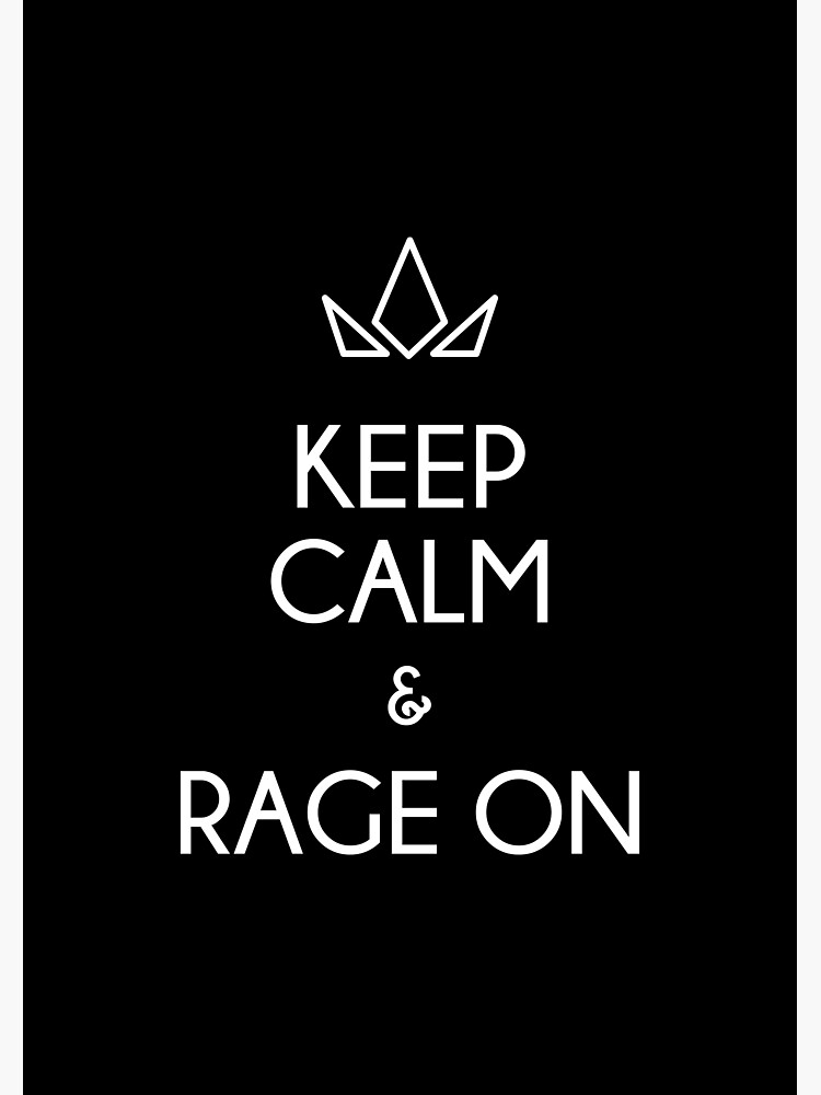 "Keep calm and rage on black version" Sticker by kleine-eule | Redbubble