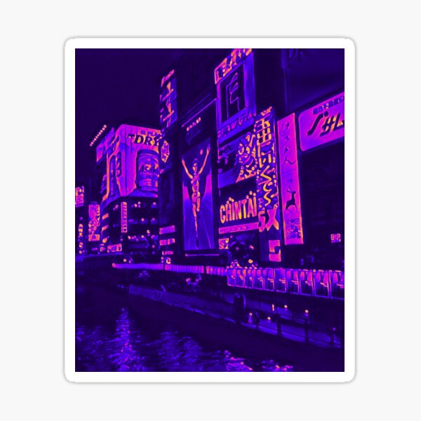 "Dotonbori, Osaka Nightlife" Sticker by cosmic-traces | Redbubble
