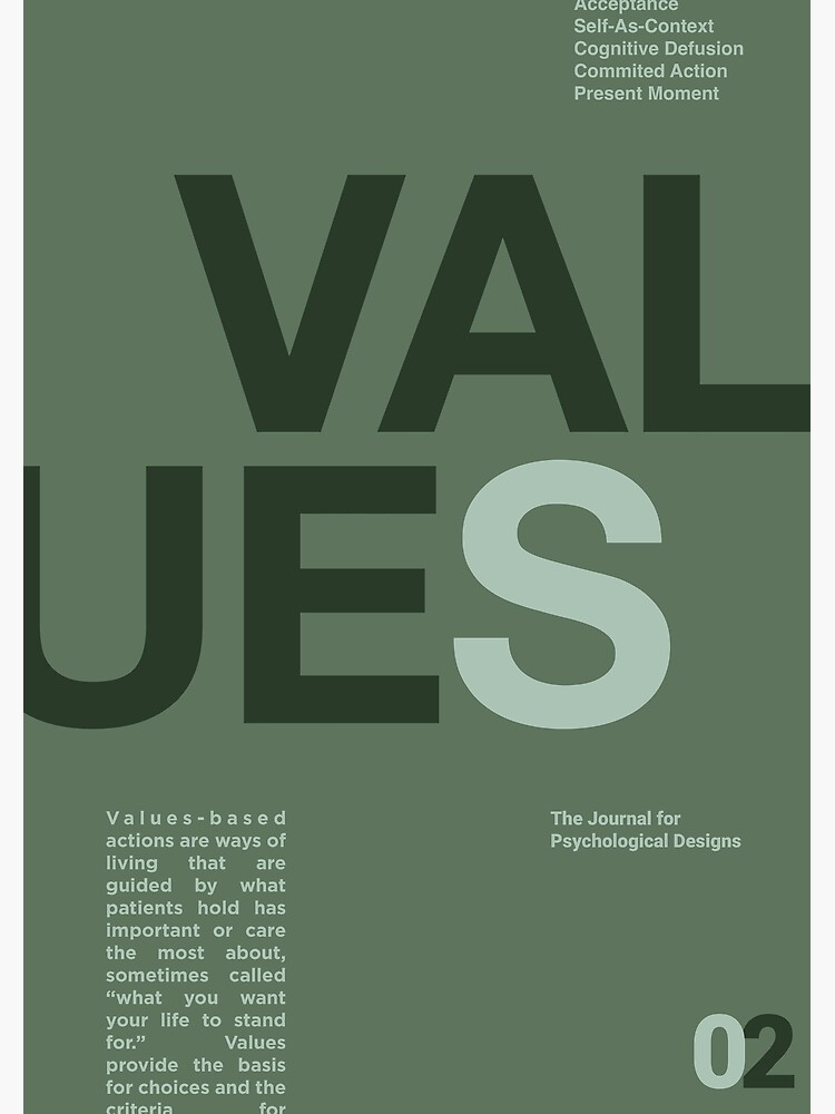 "Values ACT Poster" Poster for Sale by TherapyWallArt | Redbubble