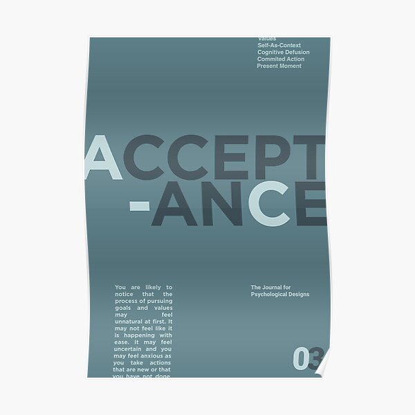 "Acceptance ACT Poster" Poster for Sale by TherapyWallArt | Redbubble