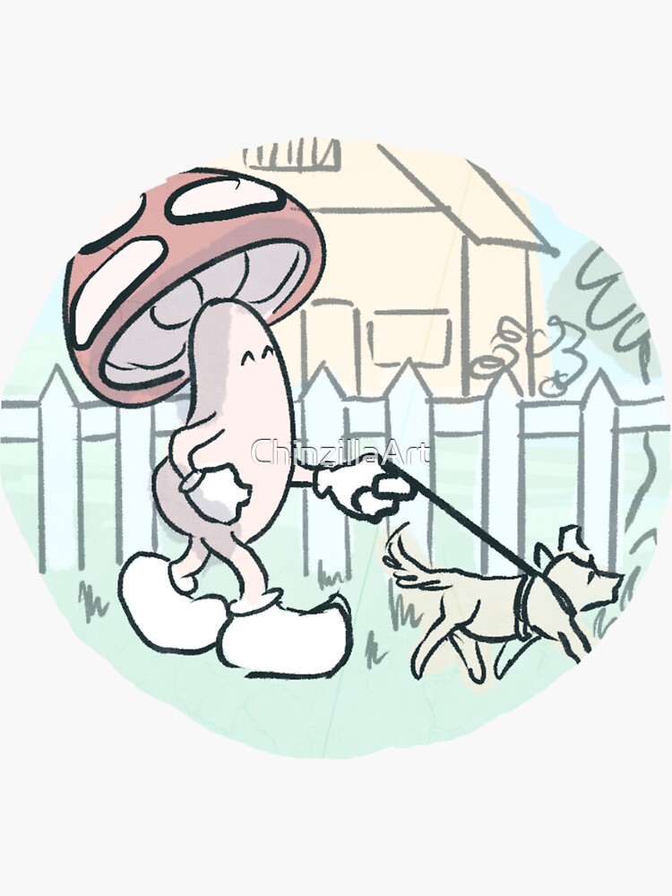 "Shroom Life - Dog" Sticker for Sale by ChinzillaArt | Redbubble