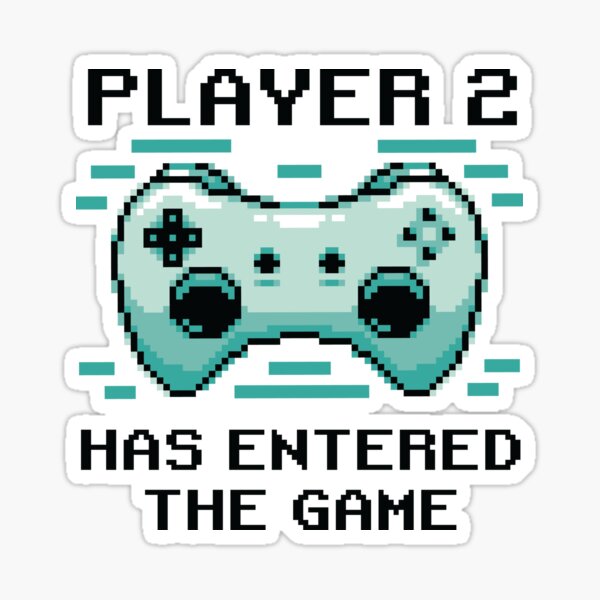 "Player 2 Has Entered The Game Retro Gaming" Sticker by artado | Redbubble