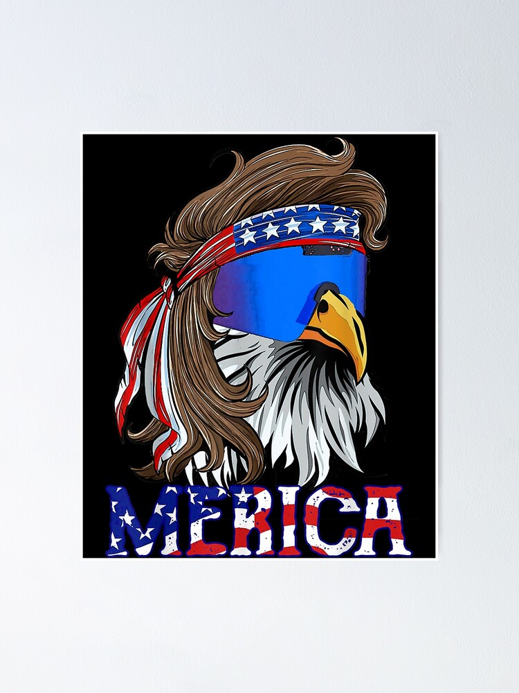 "Mens Merica Eagle Mullet Shirt American Flag USA Men 4th Of July T ...