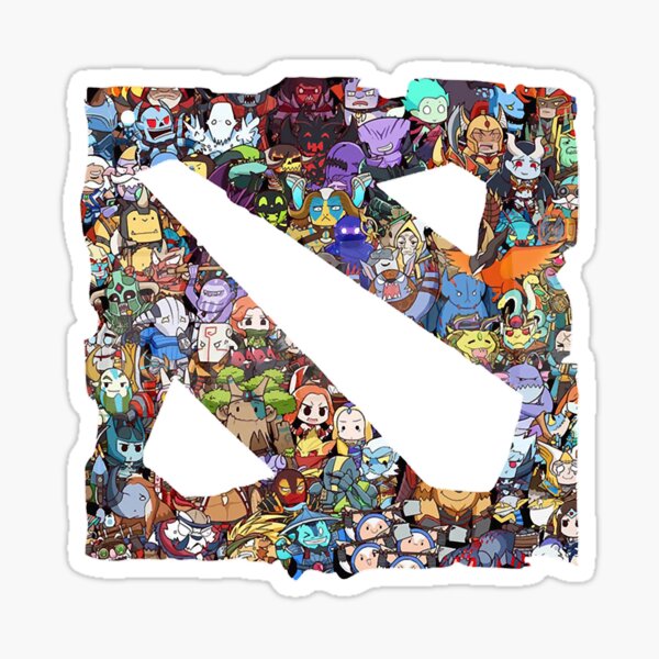 "All heroes in Dota 2 Logo" Sticker by AdamMusgrove | Redbubble