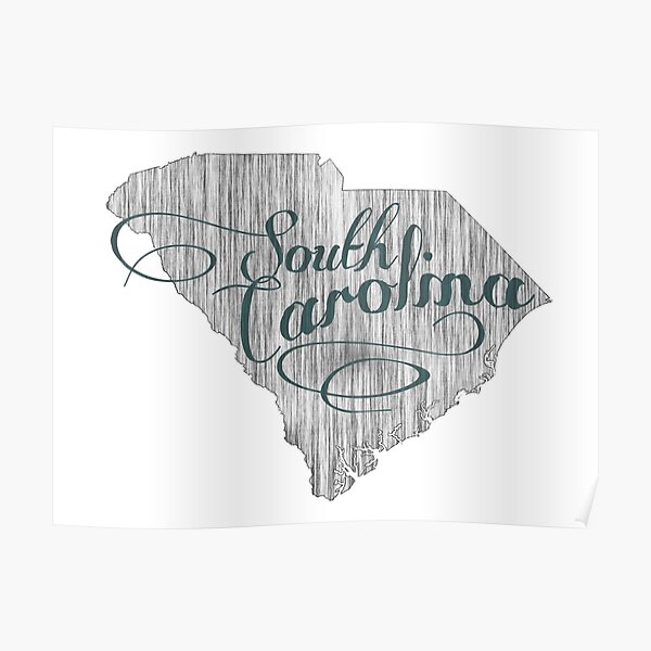 "South Carolina State Typography" Poster by surgedesigns | Redbubble