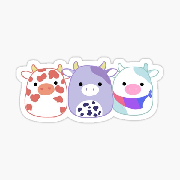 "Squishy Bi Cows!" Sticker for Sale by C4ptainRavioli | Redbubble