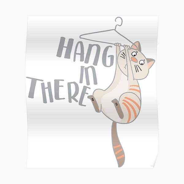 "Hang in There Cute Falling Cat" Poster by awkwarddesignco | Redbubble