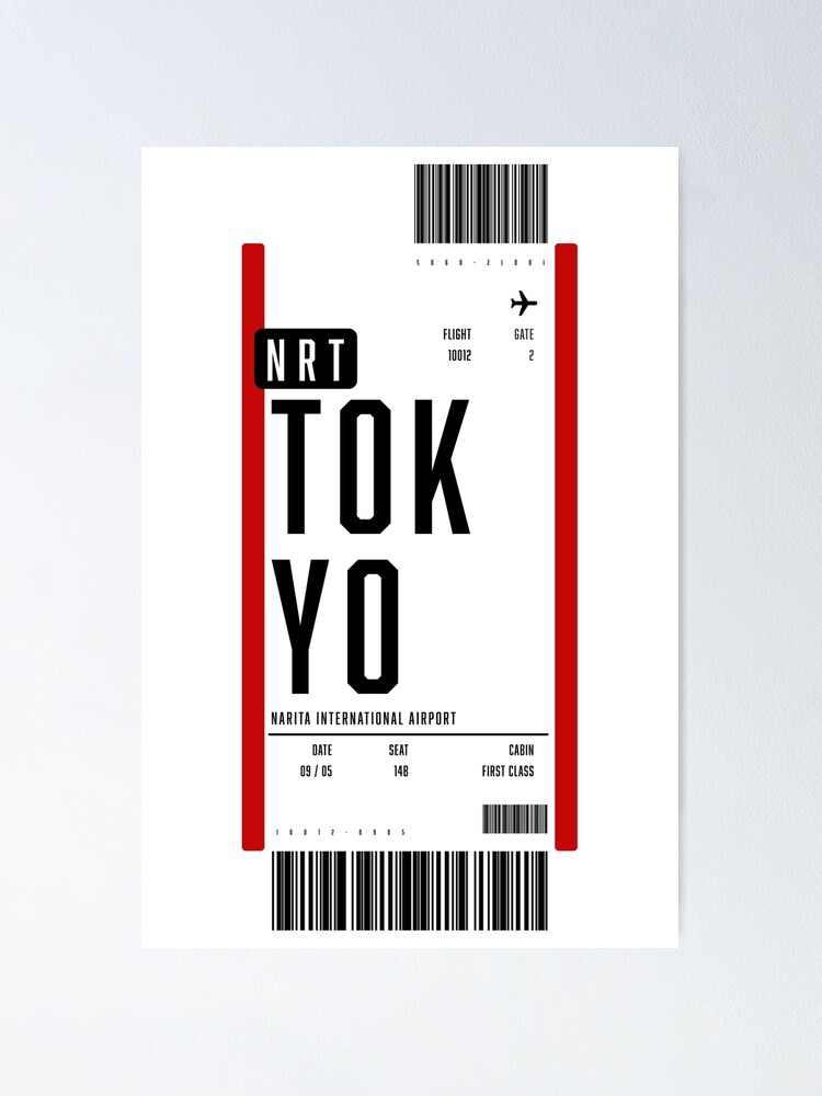 "Tokyo Japan Boarding Pass" Poster by ind3finite | Redbubble