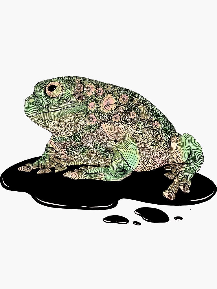 "Green Tree Frog" Sticker by CWormwood | Redbubble