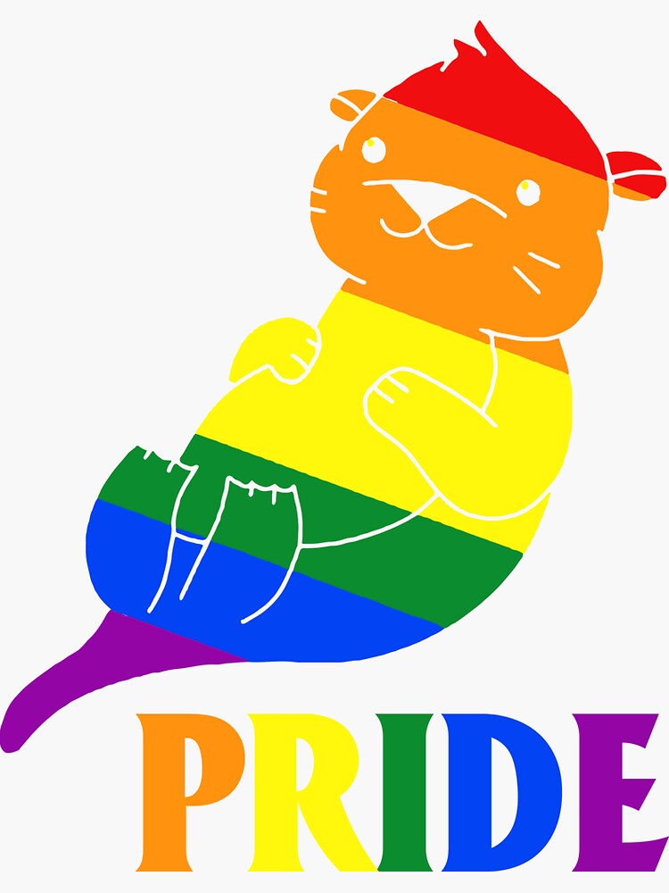 "Cute Otter Rainbow Gay Pride - LGBTQ Trans" Sticker by Optix | Redbubble