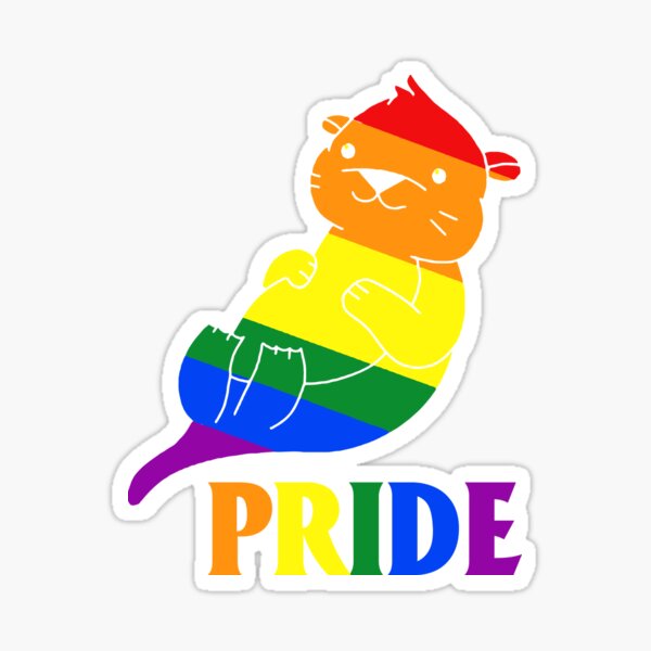"Cute Otter Rainbow Gay Pride - LGBTQ Trans" Sticker by Optix | Redbubble