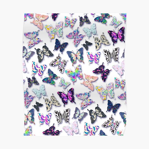 "Fancy Flutterbies" Poster for Sale by Gingerlique | Redbubble