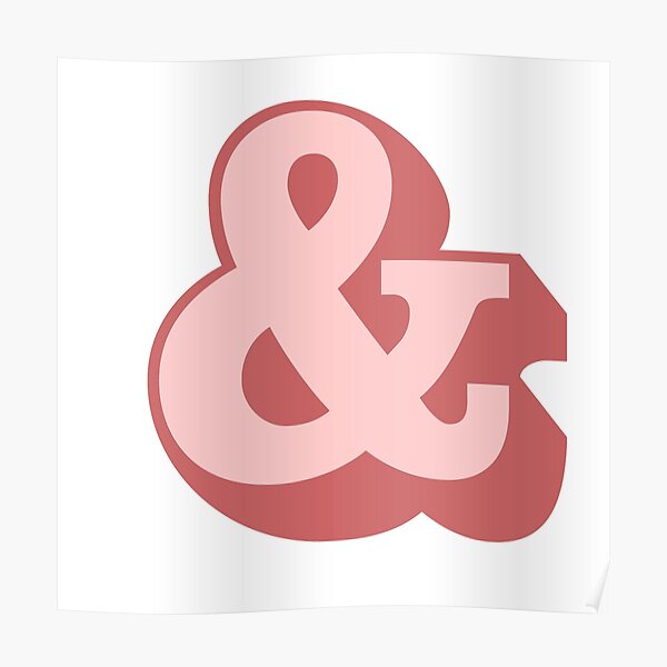 "Pink Ampersand & (and symbol)" Poster for Sale by starkle | Redbubble