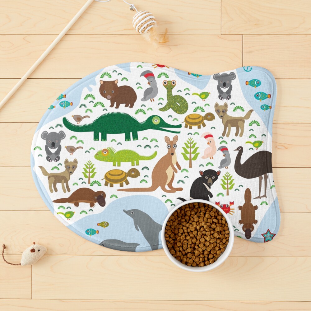 "Australian animal map and ocean Echidna Platypus ostrich Emu Tasmanian ...