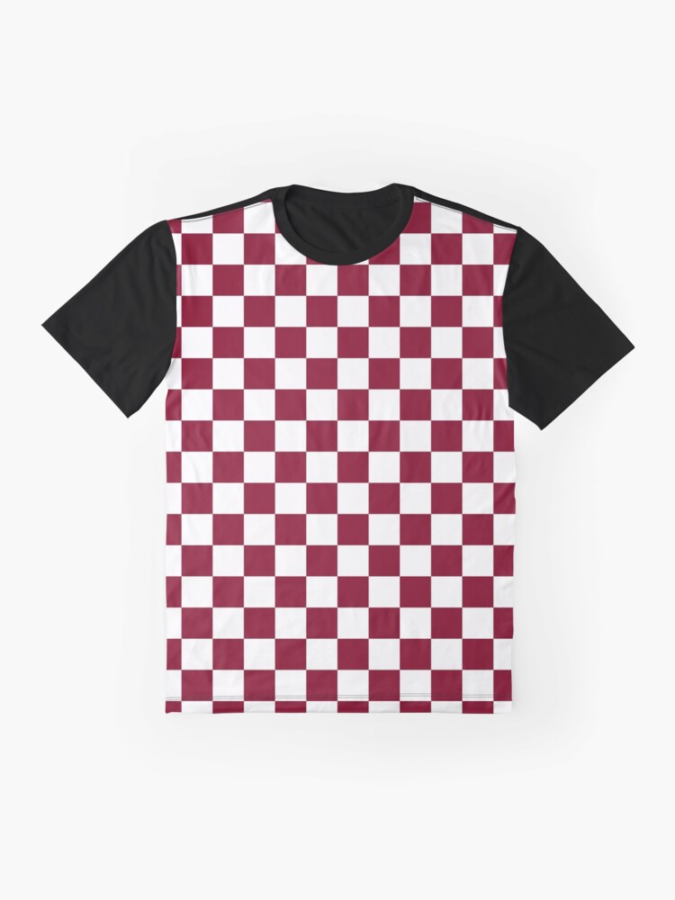 "Burgundy And White Checkerboard Pattern" T-shirt for Sale by rewstudio ...