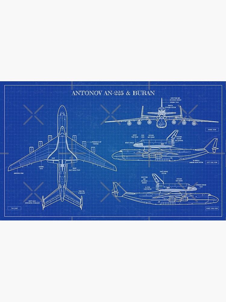 "Antonov An-225 & Buran (Blueprint)" Poster by BGALAXY | Redbubble