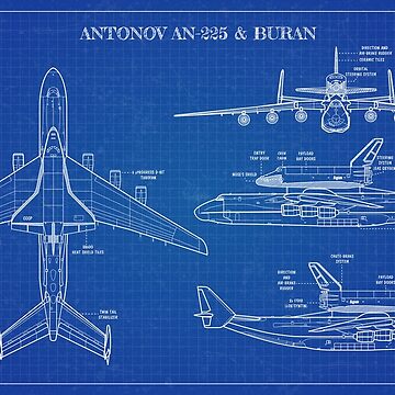 "Antonov An-225 & Buran (Blueprint)" Poster for Sale by BGALAXY | Redbubble