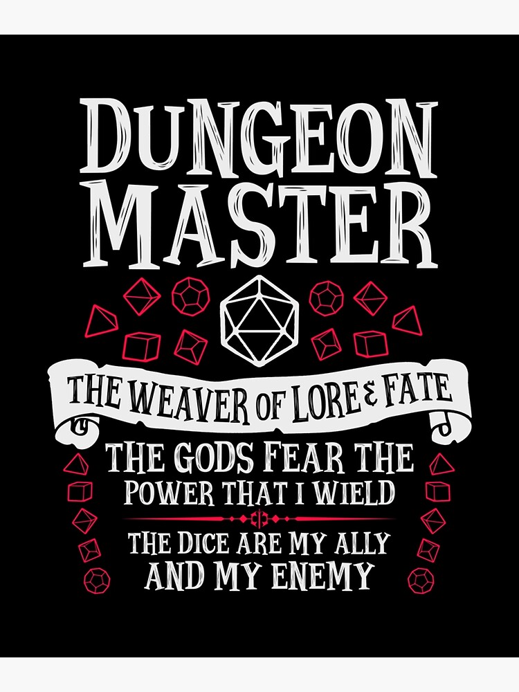 "Dungeon Master The Weaver Of Lore Fate Dungeons Dragons White Text 498 ...
