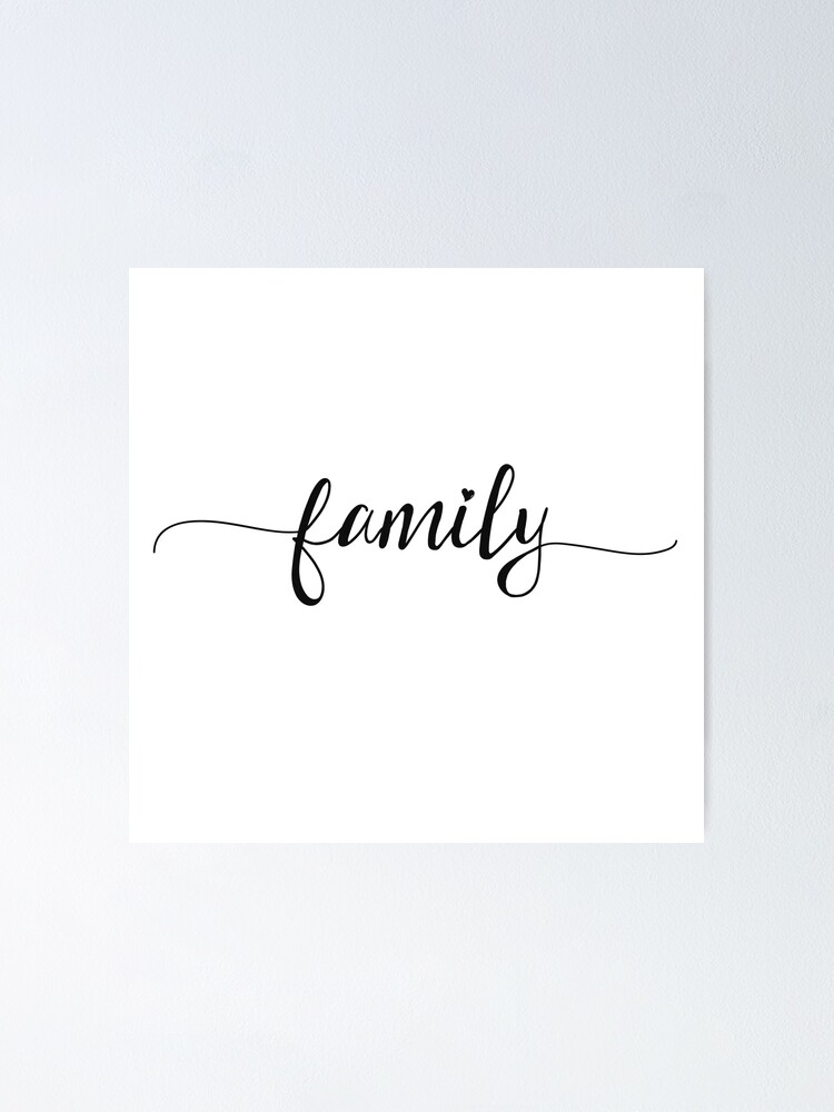 Poster for Sale avec l'œuvre « Famille - Typographie Girly » de l ...