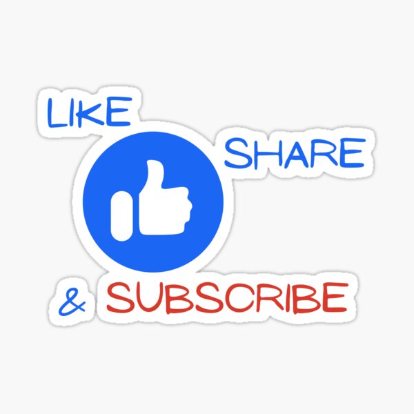 "Share Like & Subscribe" Sticker by Designza1 | Redbubble
