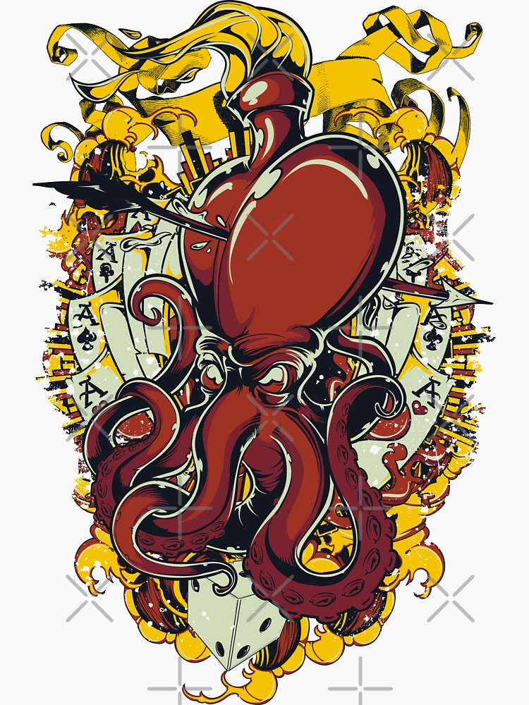 "COMIC OCTOPUS ACE" Sticker by diego75bcn | Redbubble