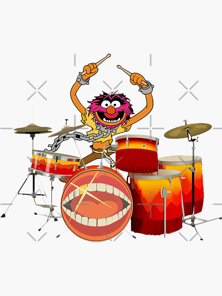 "Animal Drummer Support" Sticker by muppetscoffee | Redbubble
