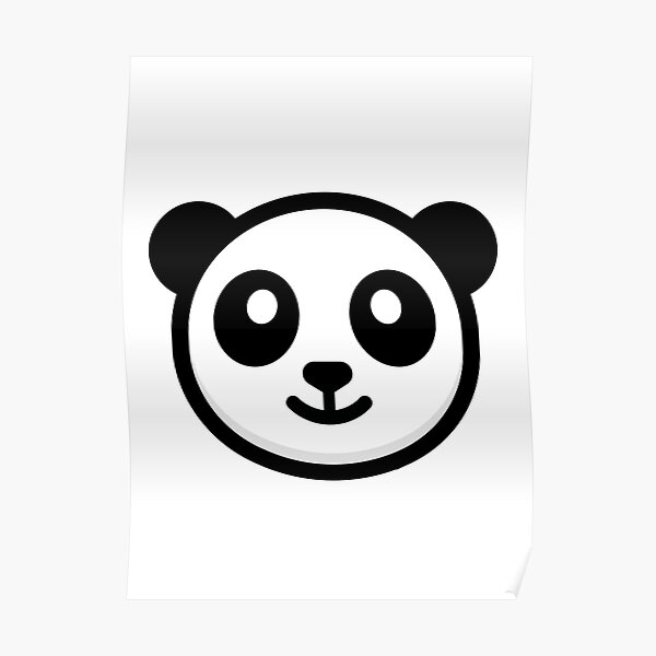 "Cute Panda smiley emoticon" Poster for Sale by SwiftSignz | Redbubble