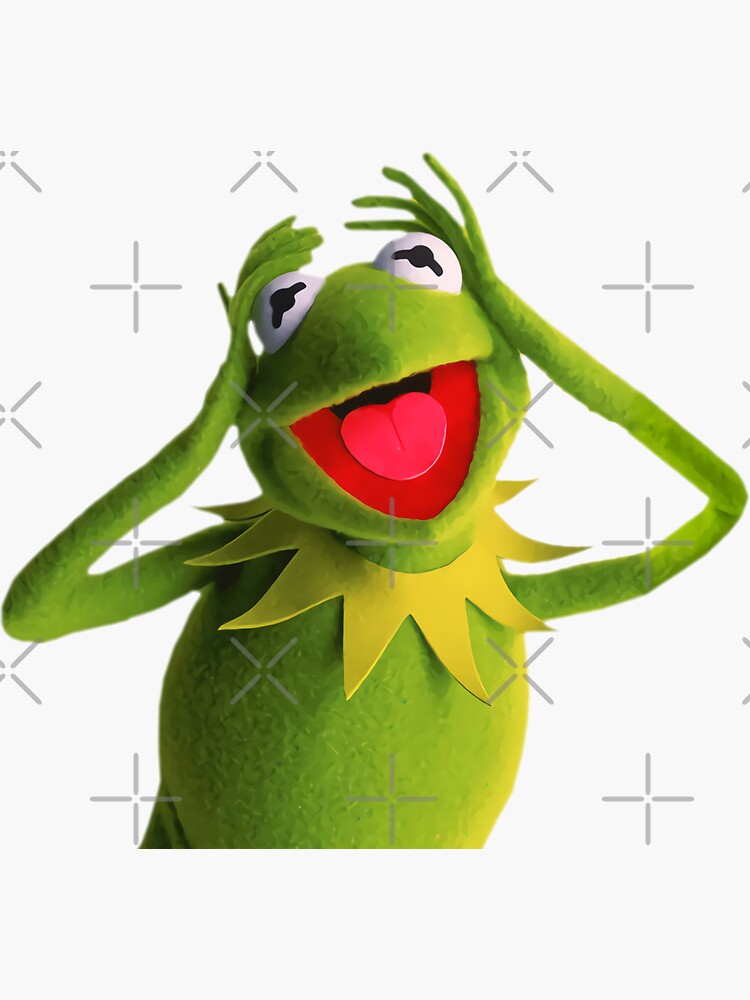 "Confused The Kermit" Sticker by muppetscoffee | Redbubble