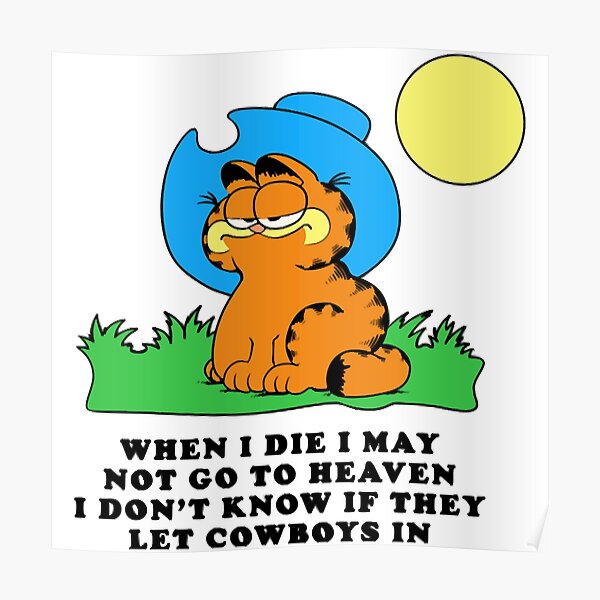 "Garfield Cowboy" Poster for Sale by Lindhe2908c | Redbubble