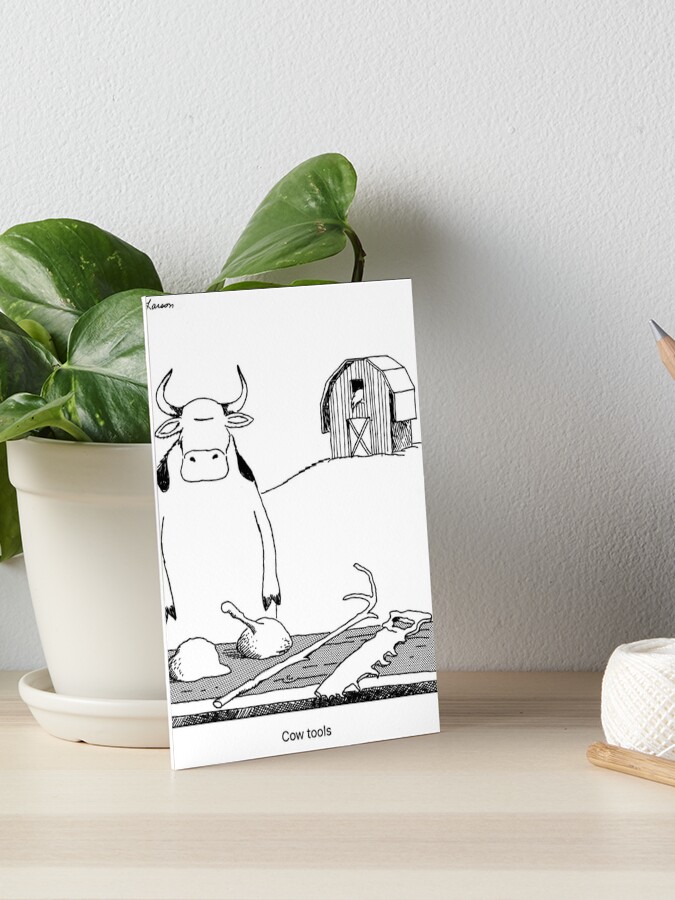"Cow Tools (HD, Incl. Border And Caption) T-Shirt" Art Board Print for ...