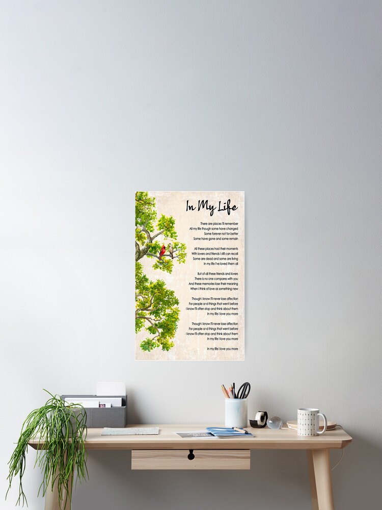 "In My Life Lyrics Poster, The Beatles Song Lyrics Poster, Song Poster ...