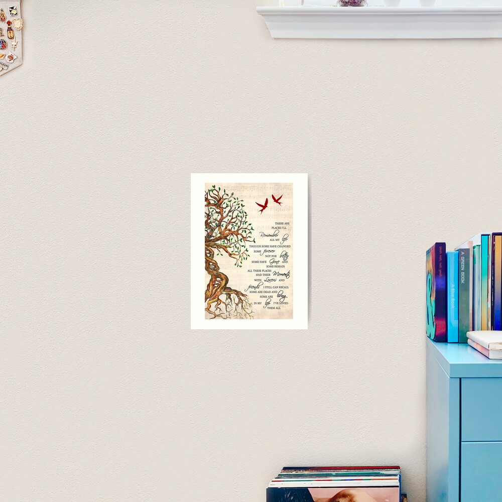 "In My Life Lyrics Poster, The Beatles Song Lyrics Poster, Song Poster ...