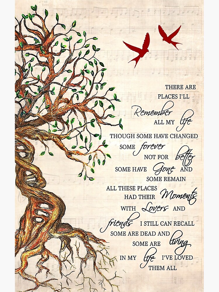 "In My Life Lyrics Poster, The Beatles Song Lyrics Poster, Song Poster ...