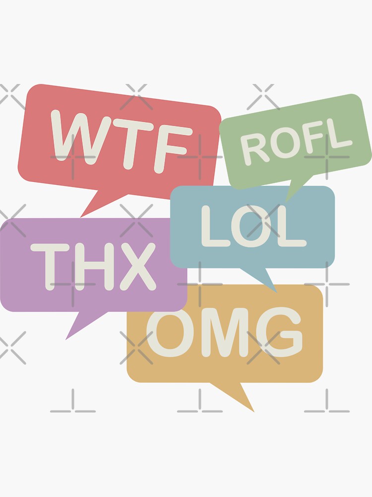 "Social Media wtf rofl lol thx omg tee" Sticker by quickkaart | Redbubble