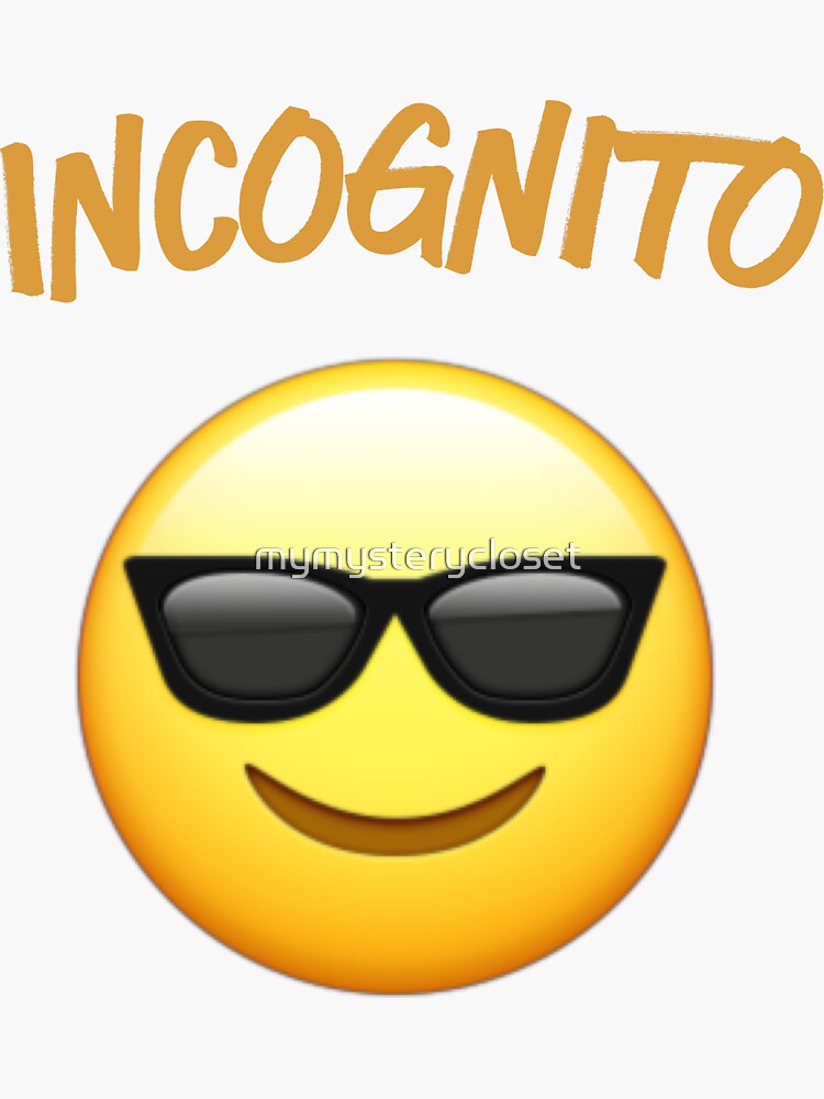 "Incognito Emoji" Sticker for Sale by mymysterycloset | Redbubble