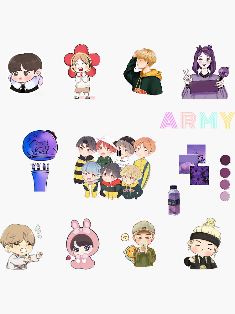 "BTS (Army)" Sticker for Sale by Ikazki | Redbubble