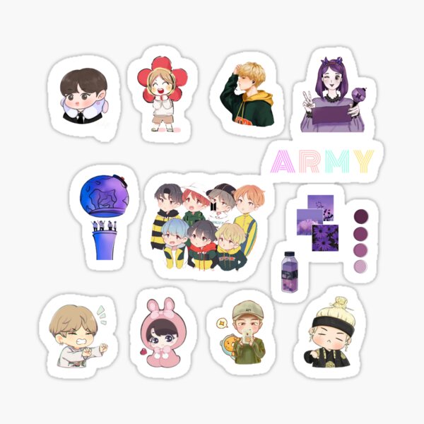 "BTS (Army)" Sticker for Sale by Ikazki | Redbubble