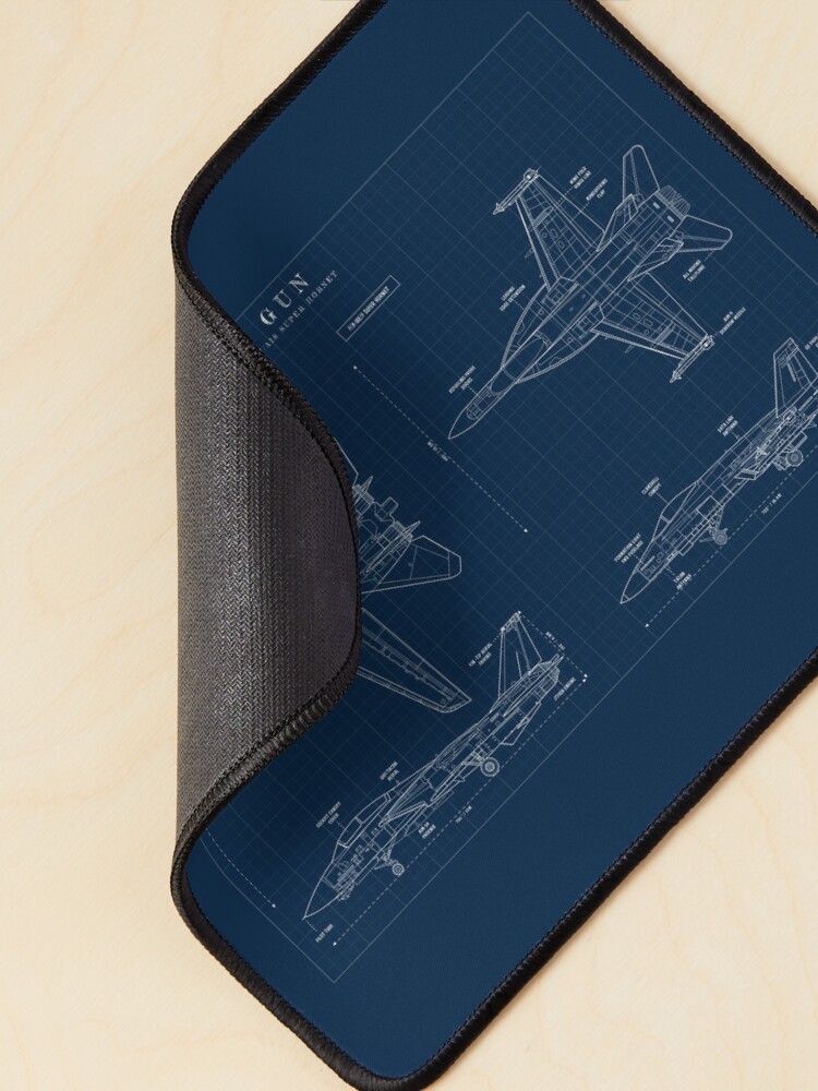 "TOP GUN: F14 Tomcat vs FA18 Super Hornet (Navy Blueprint)" Mouse Pad ...
