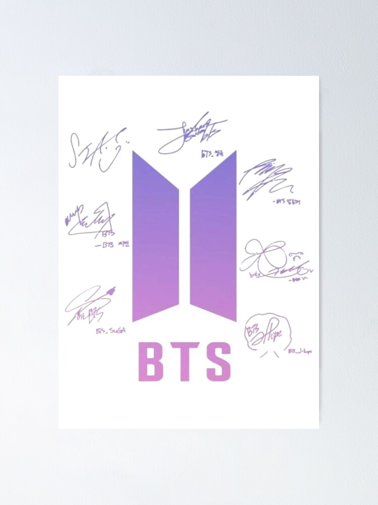 "BTS Signature Logo army?" Poster for Sale by nizecko | Redbubble
